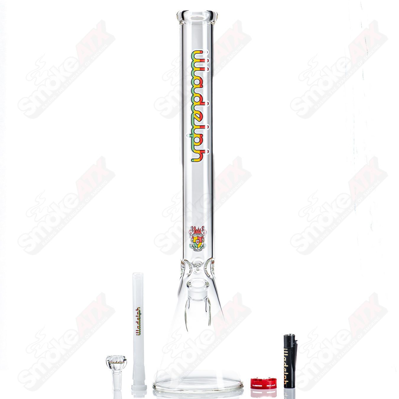 21" Tall Beaker (Rasta) Illadelph | Smoke ATX