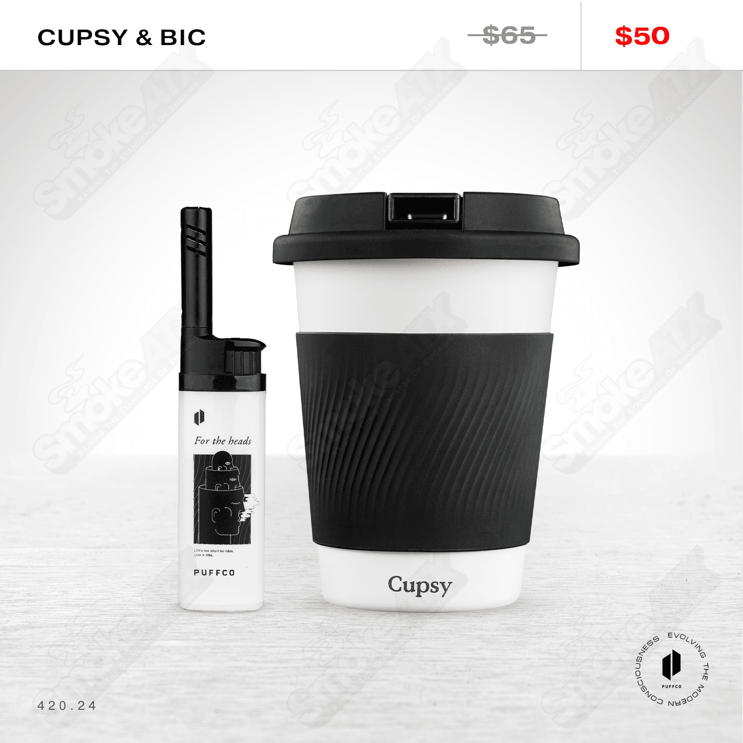 Cupsy + 420 Bic Lighter Puffco Promo bundle | Smoke ATX