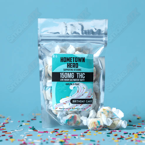 150mg Birthday Cake Delta-9 Live Rosin Taffy Hometown Hero | Smoke ATX
